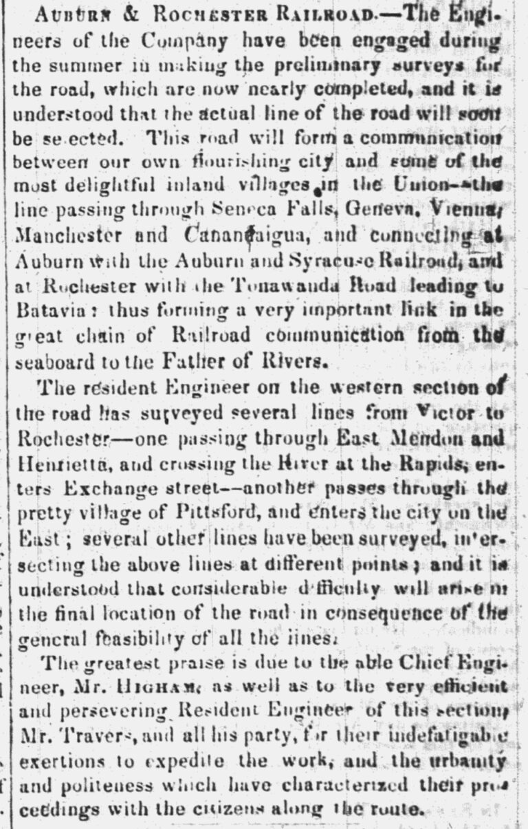 Auburn and Rochester Railroad – New York Railroad Archive